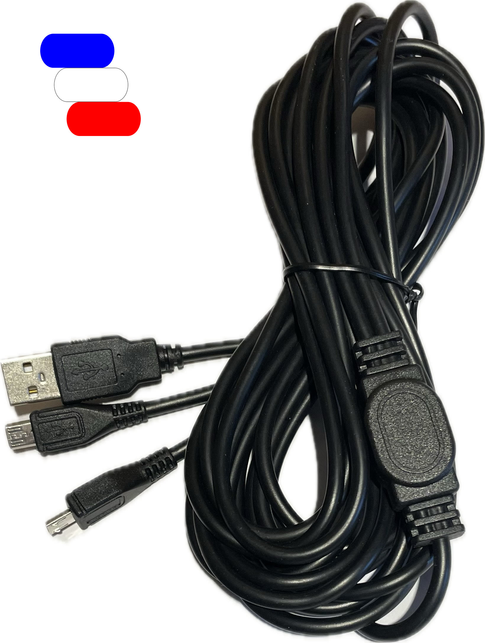 Dubbele USB-oplaadkabel 3,41 m voor Sony Playstation PS4 DualShock 4 ...